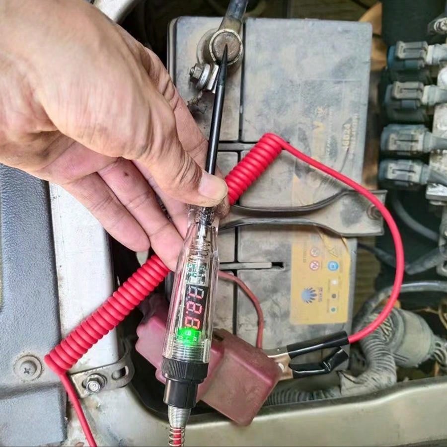 Voltage Circuit Tester for Car Truck Digital Led Long Probe Pen Bulb ...