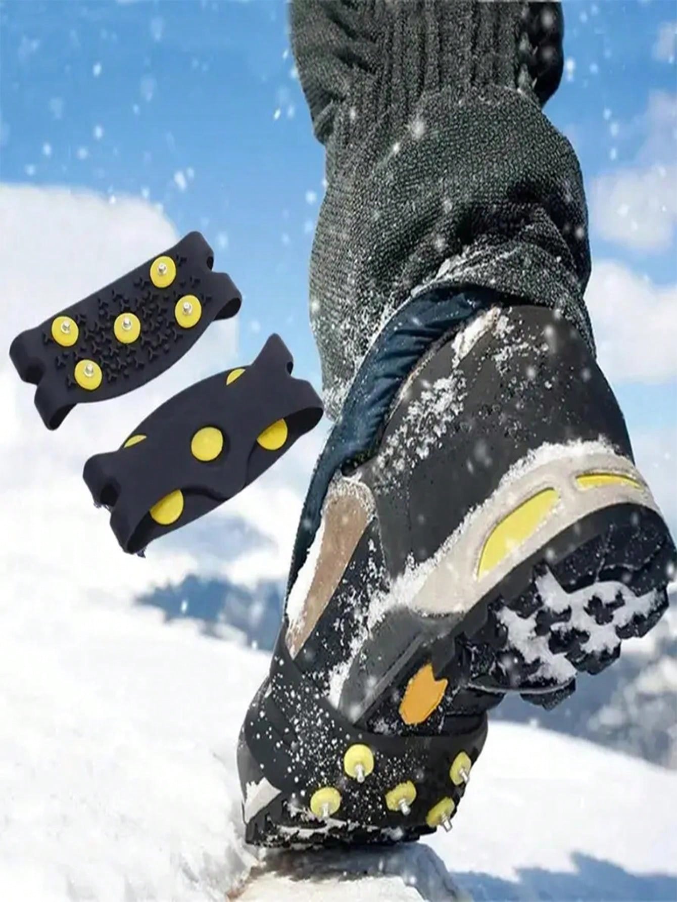 1pair Five-tooth Ice Crampons, Anti-slip Shoe Spikes With Grips For ...