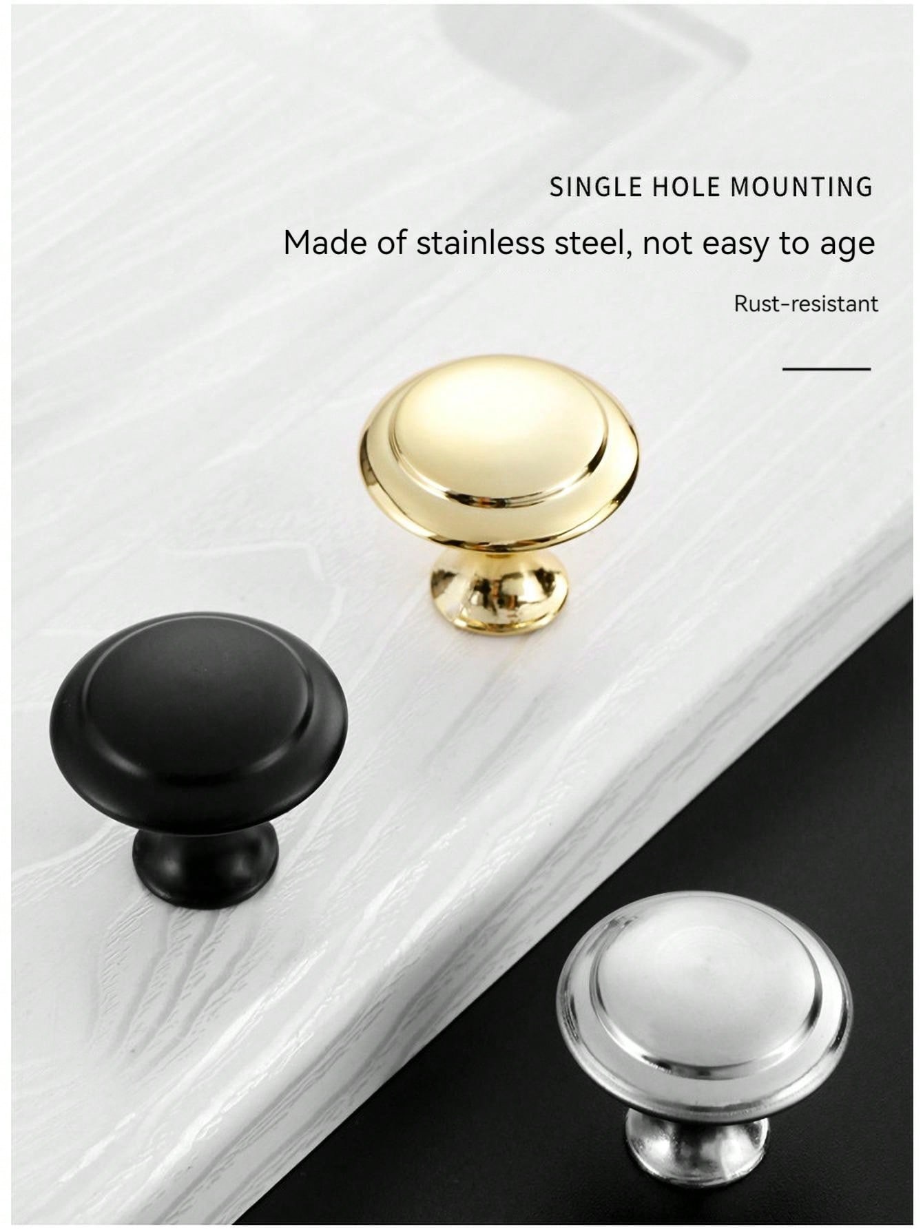 10pcs Stainless steel single hole handle gold black cabinet shoe ...