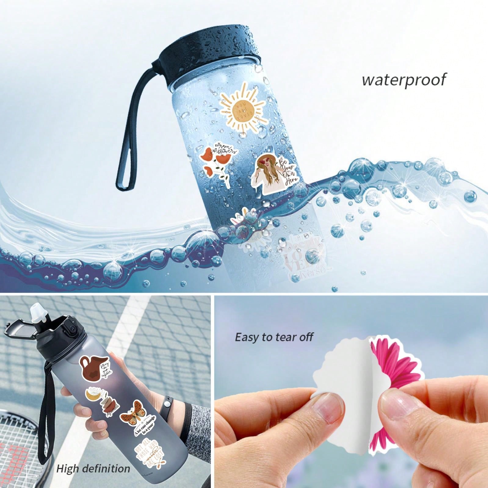 50 Piezas Pegatinas Inspiradoras Estéticas Boho Y Pegatinas De Citas ...