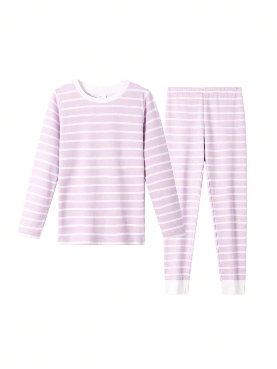 Annil Tween Girl Autumn Stripe Snug Fit Sleepwear Bottom Casual Home ...