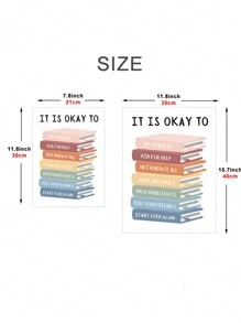 SURELIFE Boho It Is OK To Feel Books Educational Poster Wall Art Canvas ...