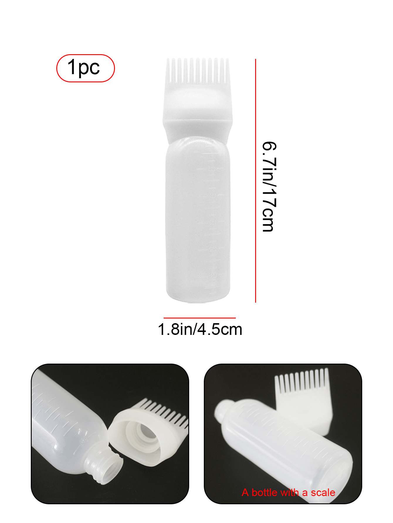 1pc 120ml Hair Dyeing Bottle With Comb And Tooth-shaped Nozzle For ...