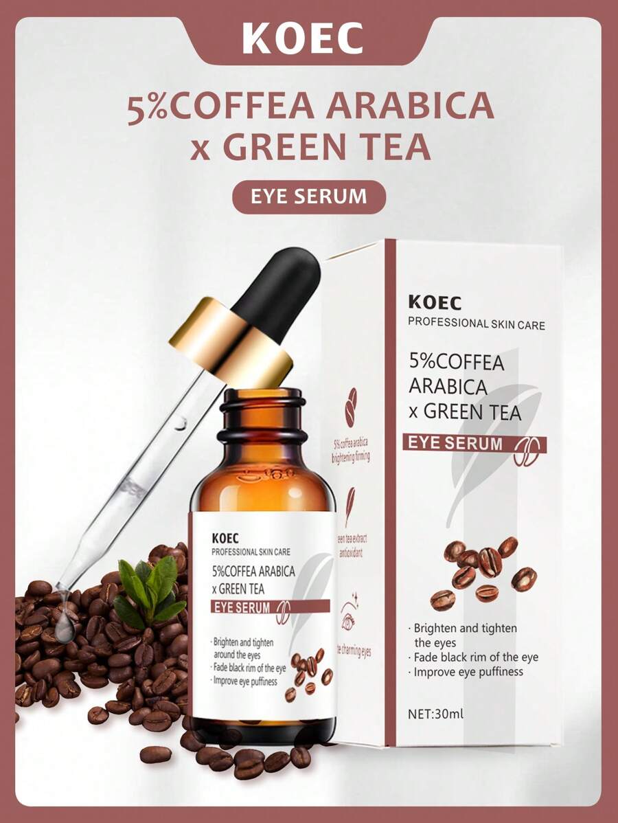 KOEC KOEC Coffee Arabica siero rassodante illuminante per occhi 30ml, trattamento occhi con tè ...