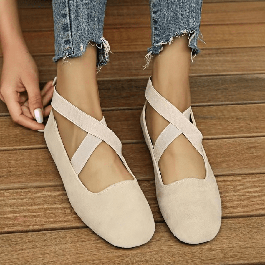 Women's Round Toe Flat Shoes With Ankle Strap And Cross Straps, Shallow ...