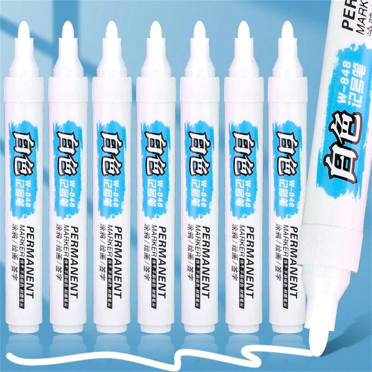 2pcs White Marker Pen, Water-Based Full White Highlighter Pen, 1.0mm ...
