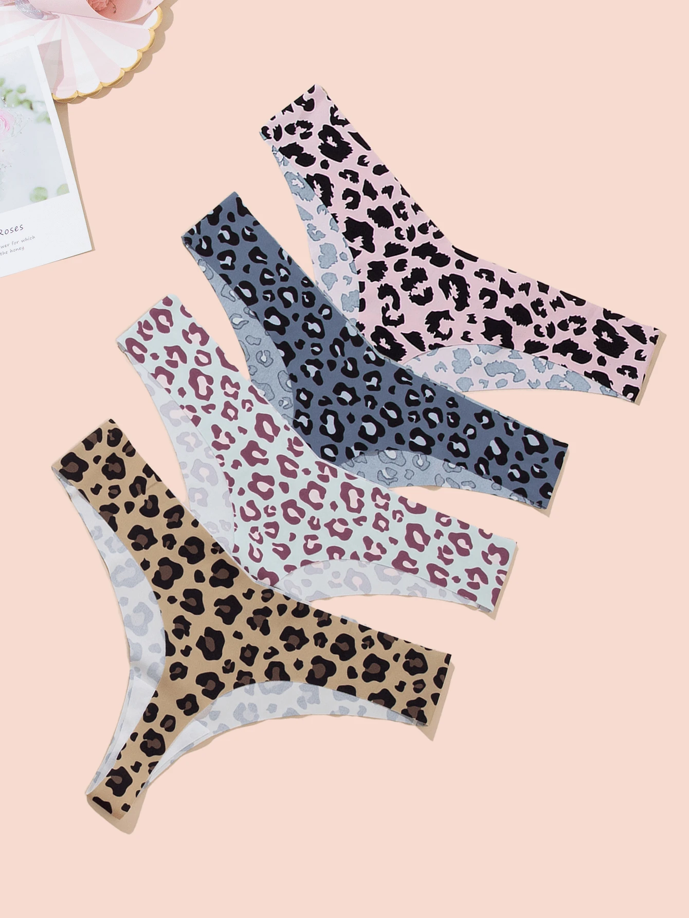 4Pcs Sexy Leopard Print Seamless Low-Waist Thongs | SHEIN USA