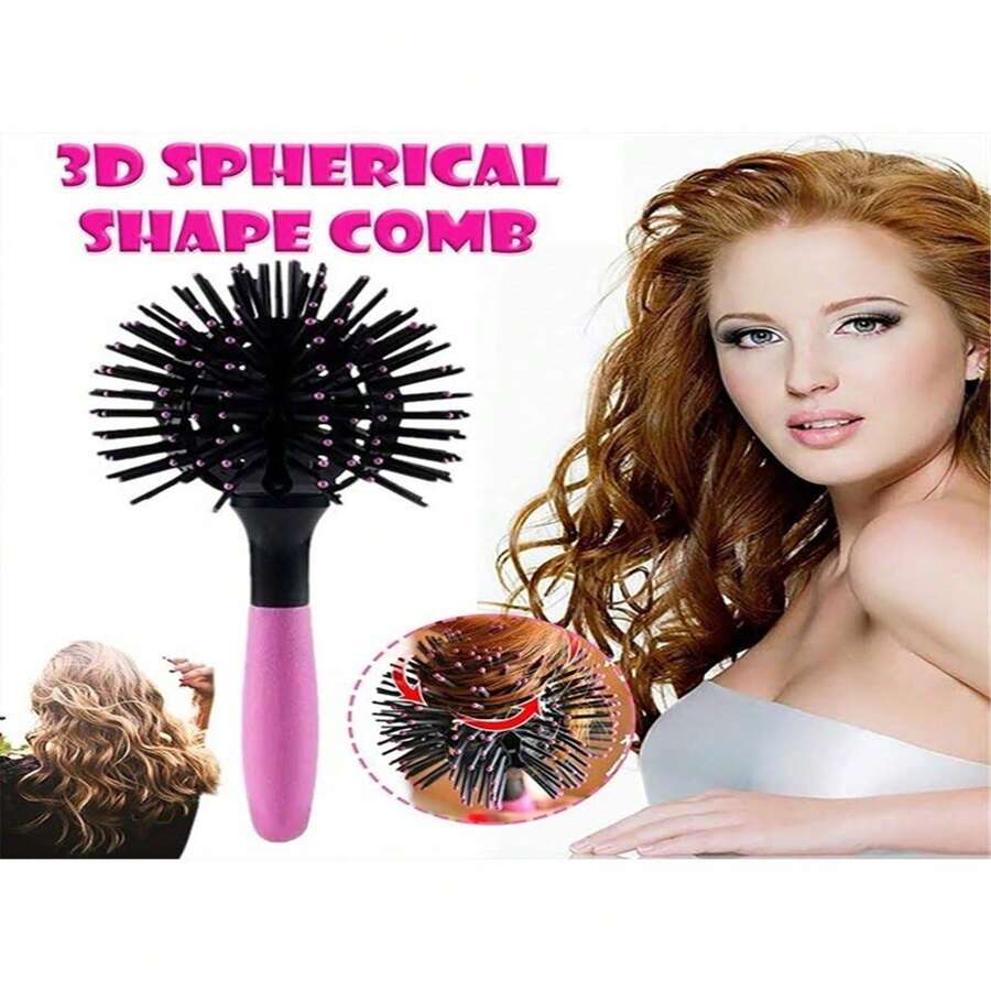 1pc 3D Bomb Curl Hair Brush Ball Styling Spherical Massage Comb ...