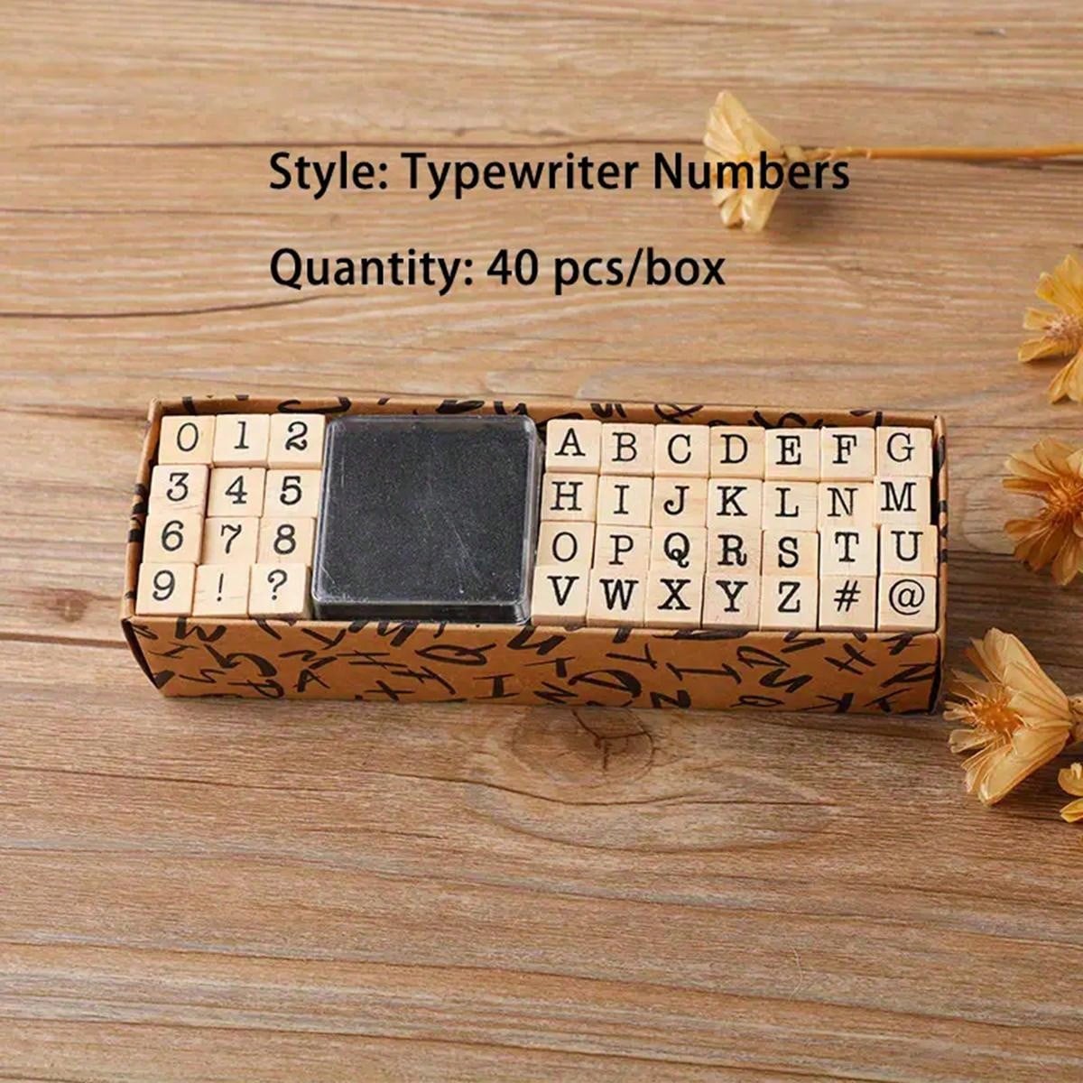 40sets Alphabet Carving Stamp Set With Stand, Typewriter Numbers ...
