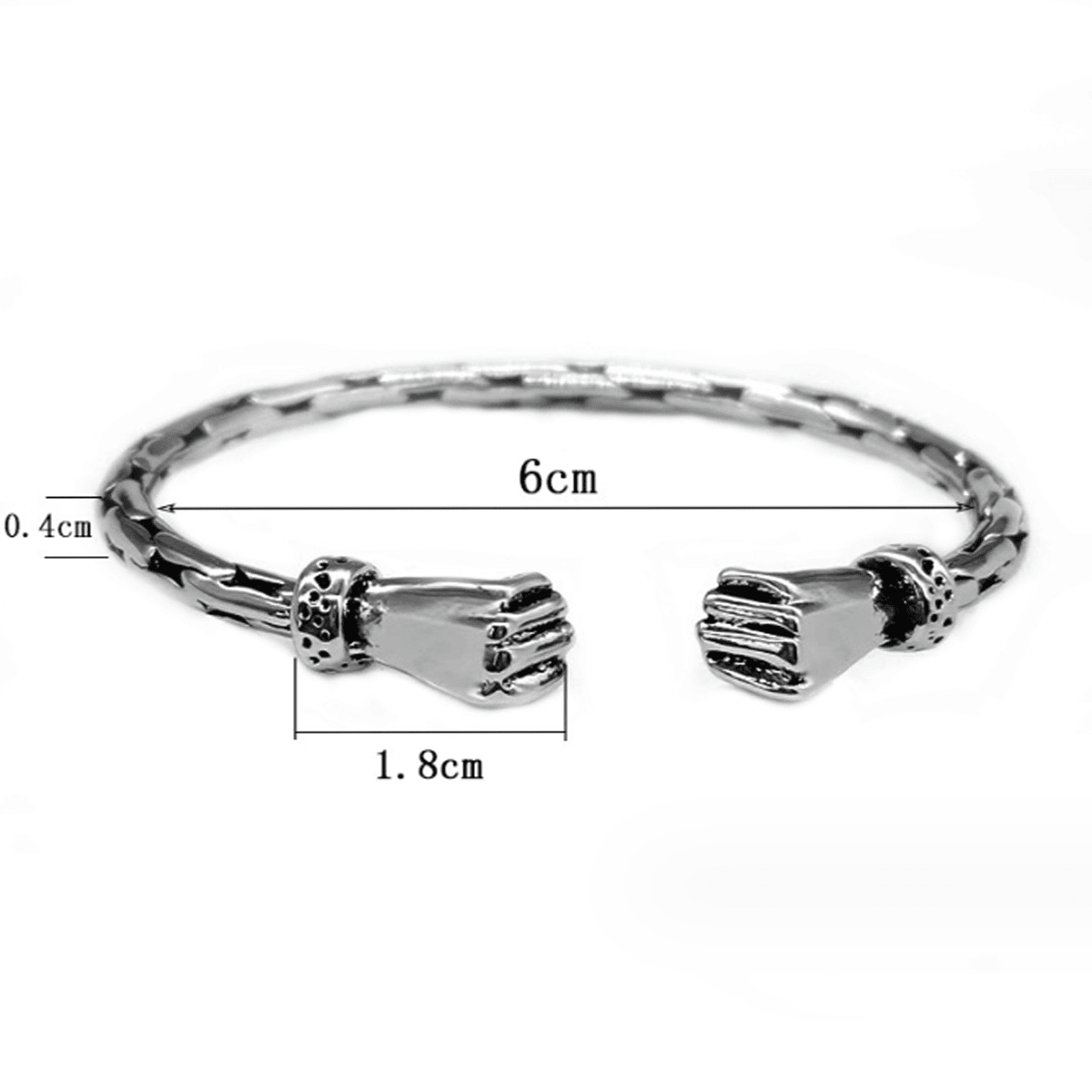 1pc Alloy Twisted Knuckle Duster Style Retro Open Cuff Bracelet For Men ...