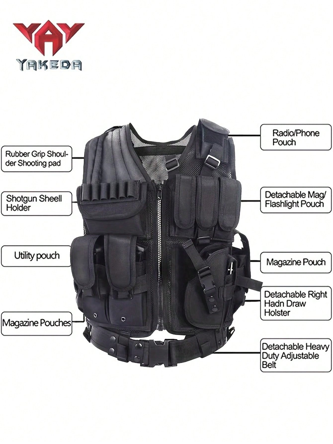 Black Breathable Mesh Tactical Vest For Multipurpose Use | SHEIN EUQS