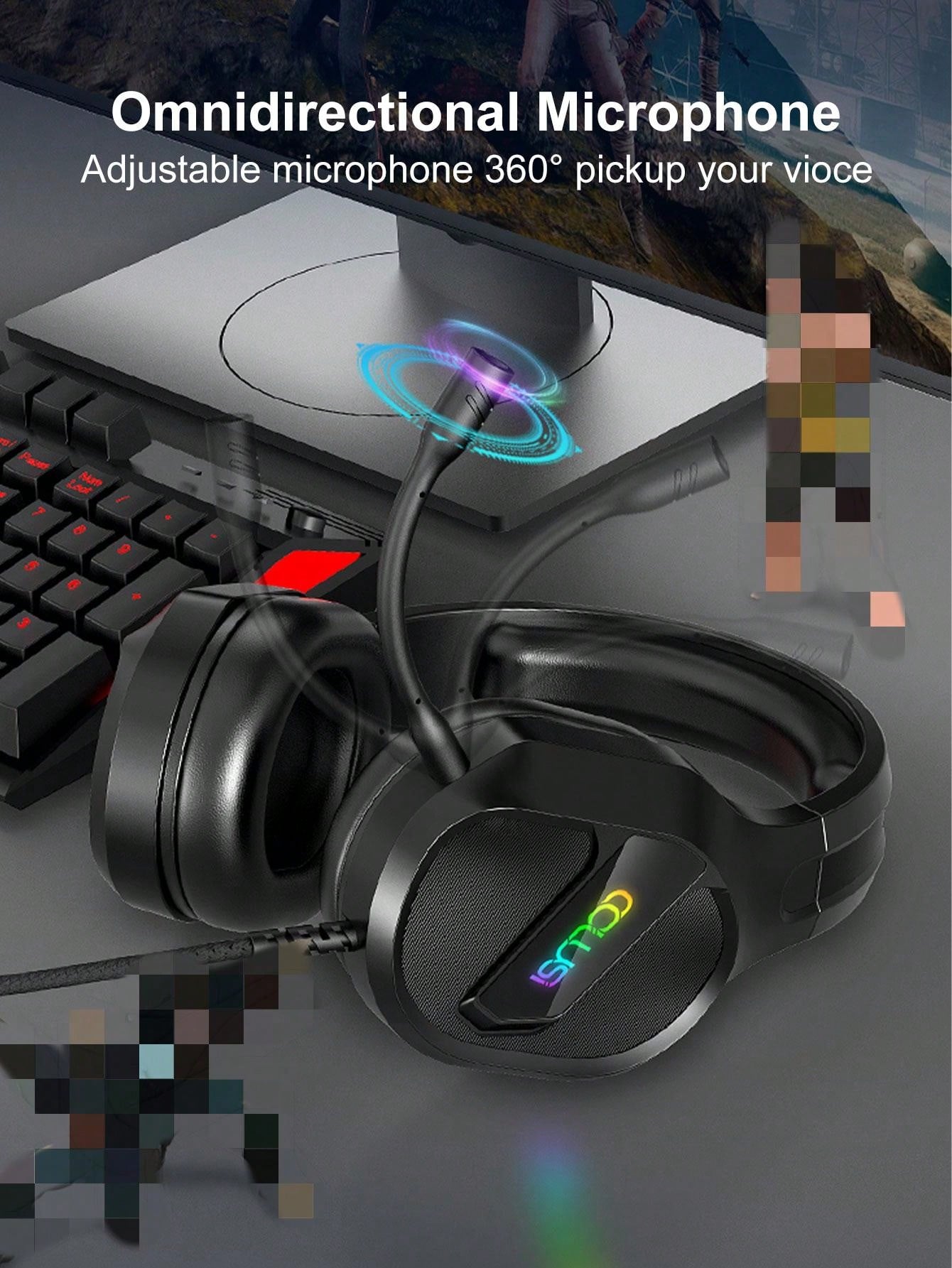 Colusi blaue kabelgebundene Kopfhörer mit Geräuschunterdrückung ...