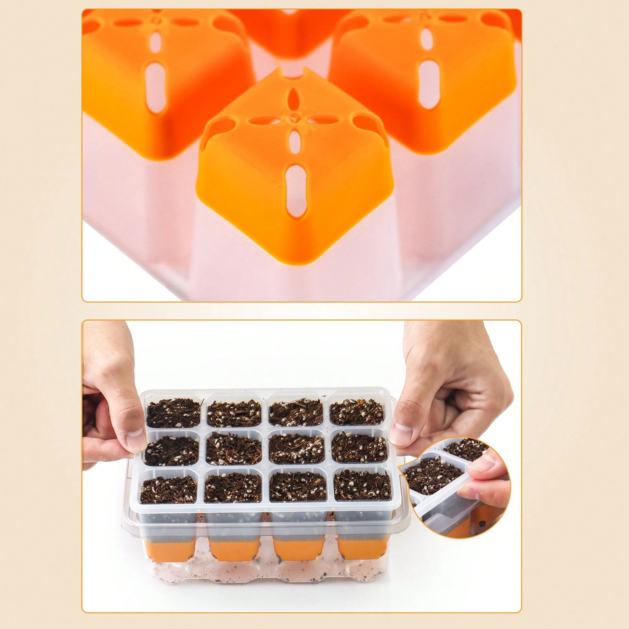 5-piece/10 piece seed entry tray Reusable silicone seedling seed entry ...