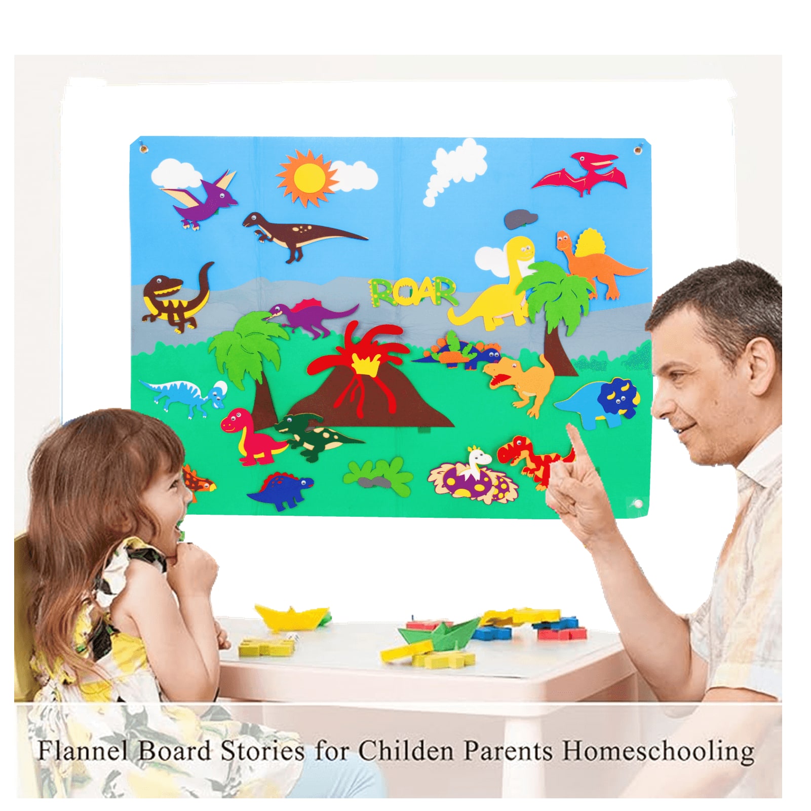 Dinosaur Felt Storyboard Set For Toddlers Felt Storytelling Teaching ...