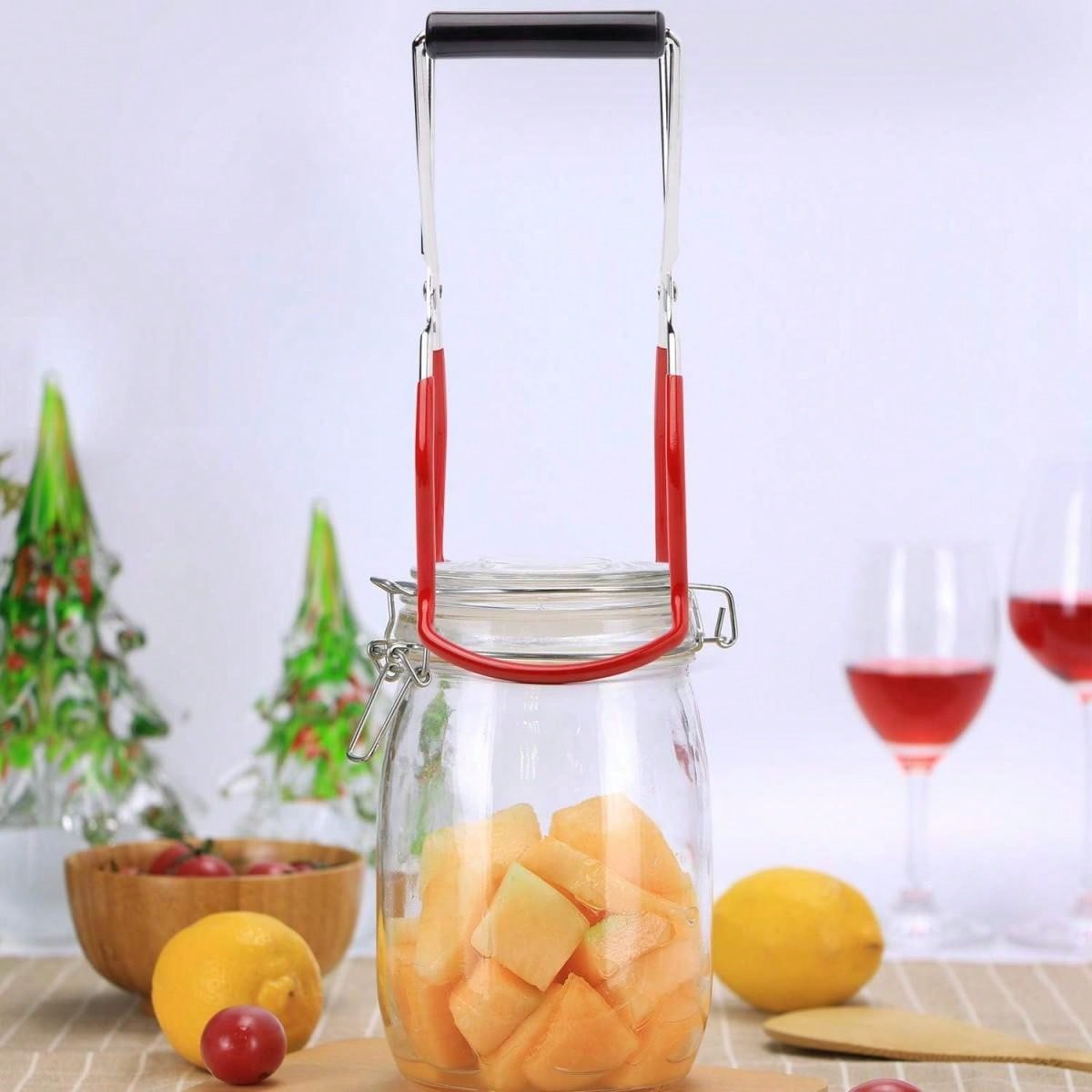 Canning Jar Lifter Tongs-Stainless Steel Jar Lifter with Grip Handle ...