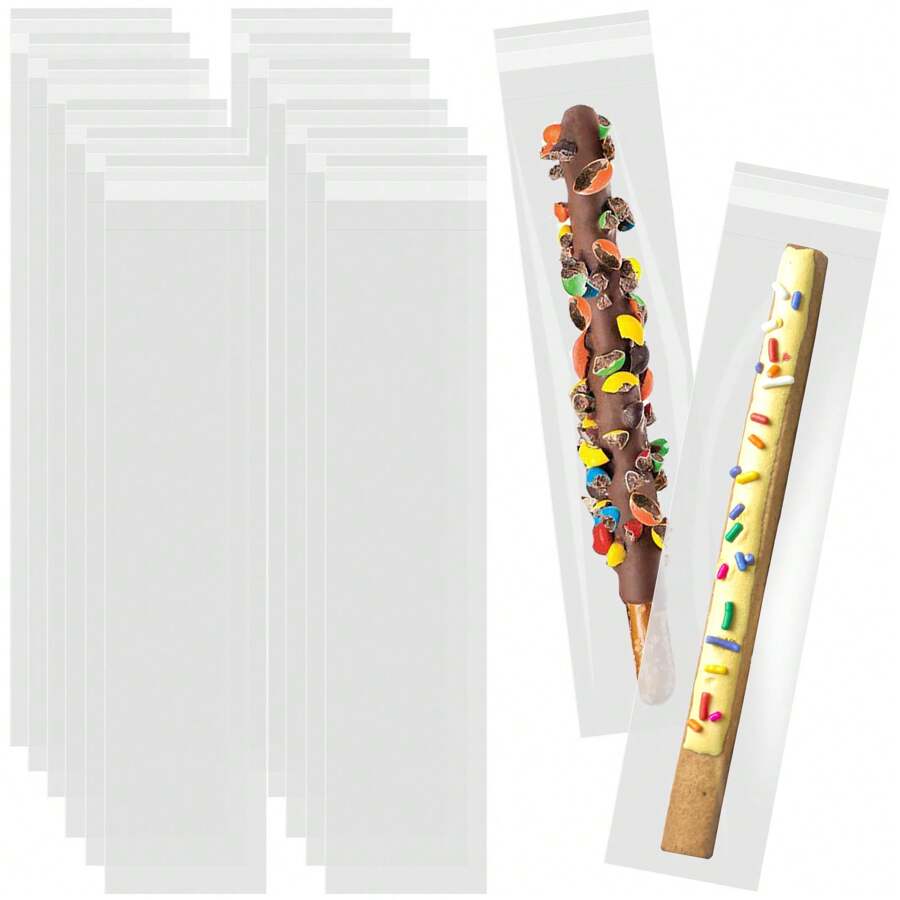 100 Pcs 2''x10'' Pretzel Rods Bag Cellophane Bags Candy Snack Treat ...