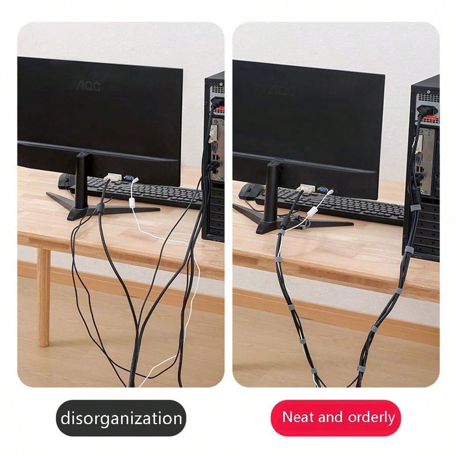 Magic Tape Cable Organizer, Computer Cable Ties, Desk Cable Management ...