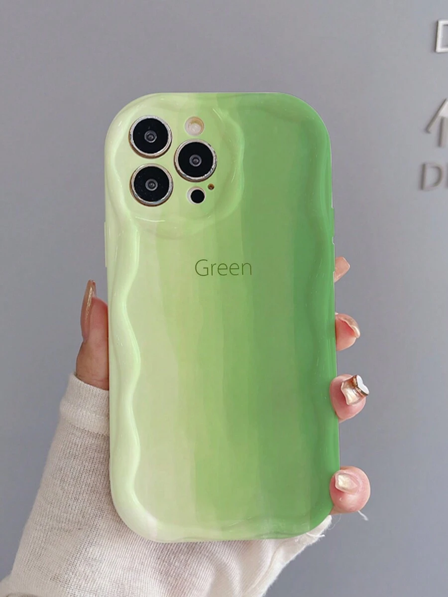 1pc Green Ombre Phone Case With Alphabet Letters 'green' | SHEIN USA