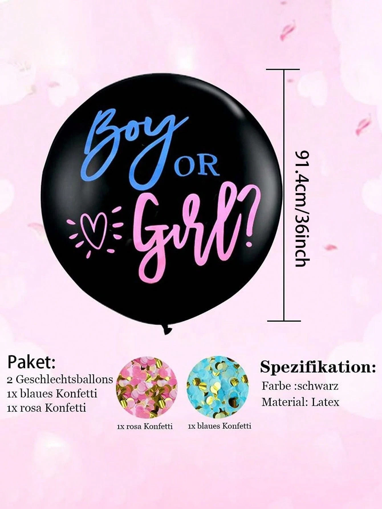 3pcs Set Gender Reveal Balloon 2 Pieces 36" Gender Reveal Balloon ...