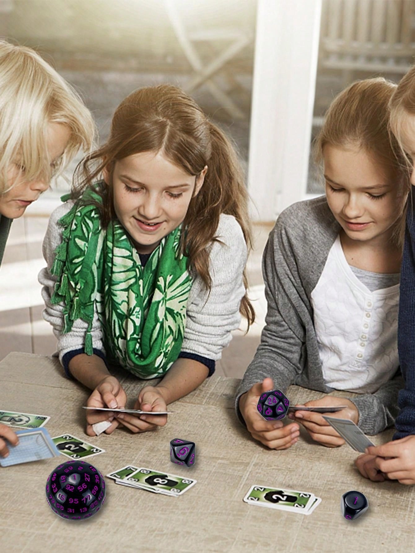 15 Pieces Complete Polyhedral Spherical Dice Set, Opaque Black, 100 ...