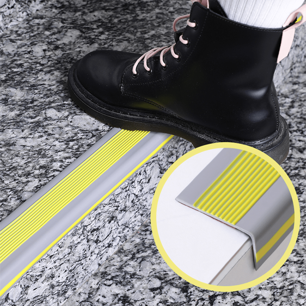 1 Roll Of 3m Self-adhesive Pvc Stair Anti-skid Strip With L-shaped ...