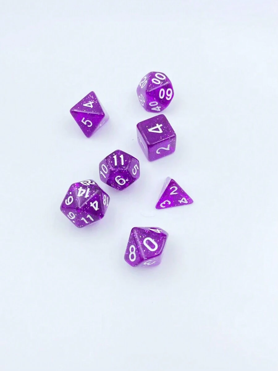 7 Pieces 1 Set Transparent Flash Point Dice, New Acrylic Set, Multi ...