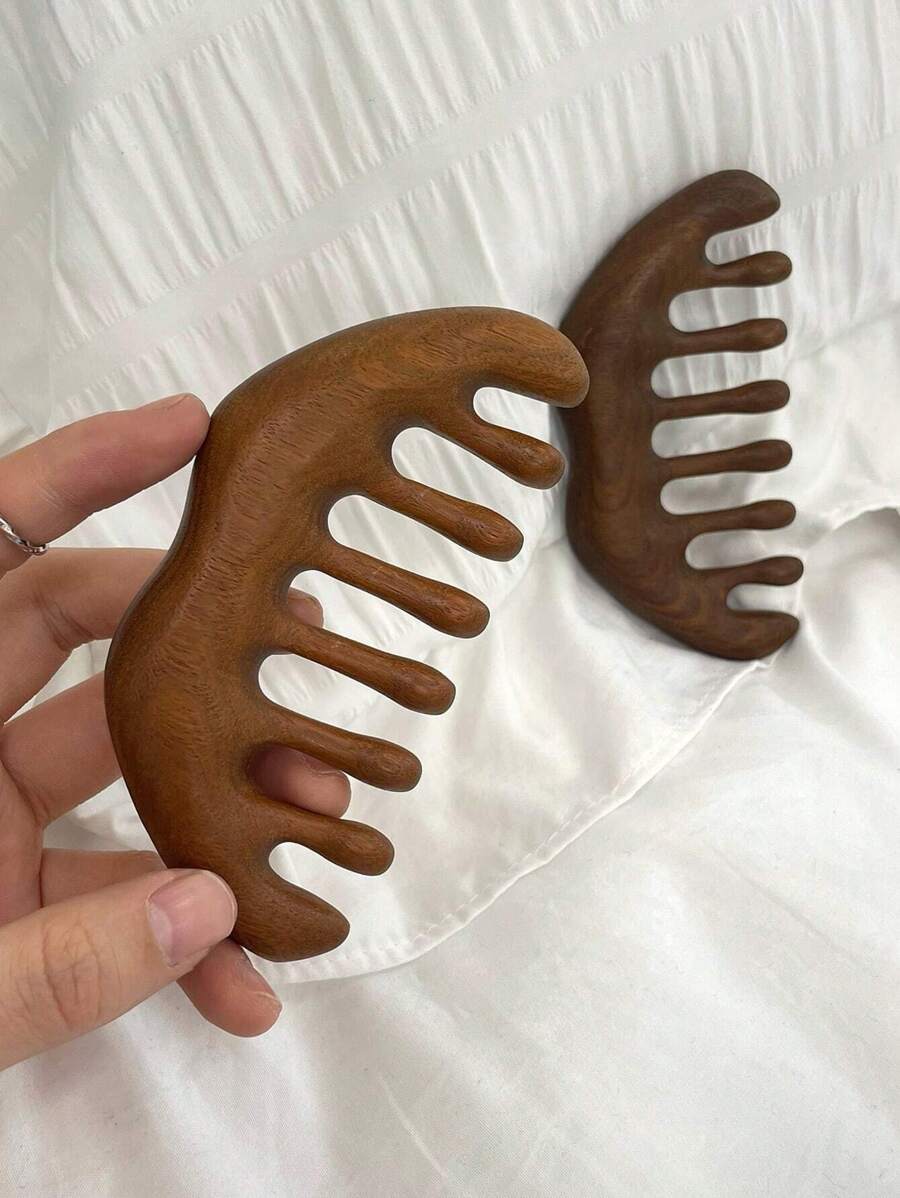 1pc Natural Sandalwood Coarse Tooth Comb With Multiple Functions And ...