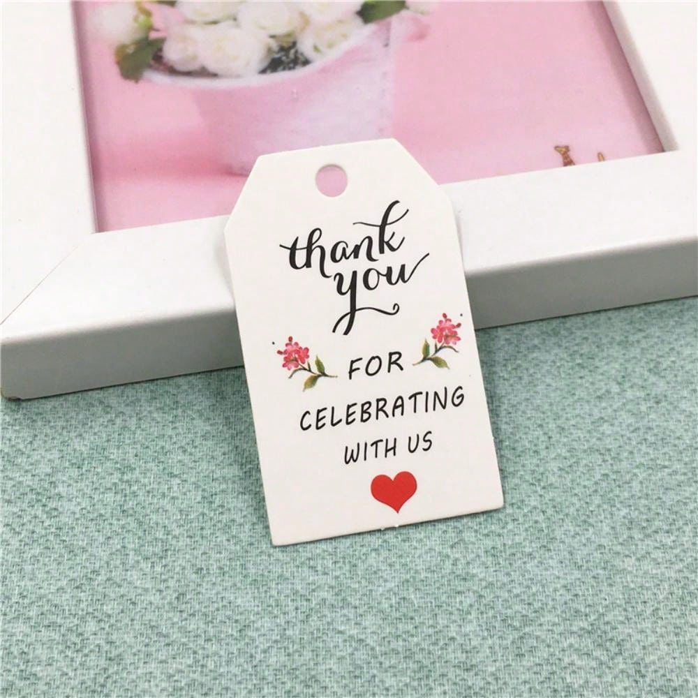 100pcs Handmade Paper Gift Packaging Display Cards Price Tag Thank You ...