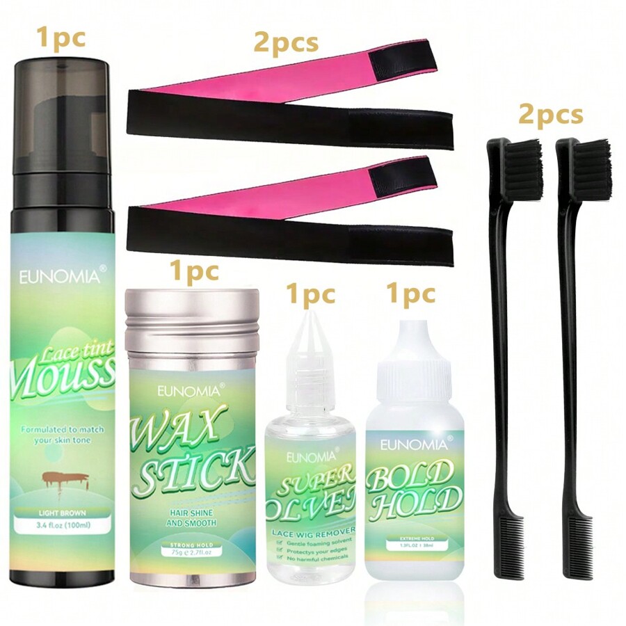 Waterproof Lace Wig Glue With Wig Dyed Mousse And Wax Stick For Lace ...