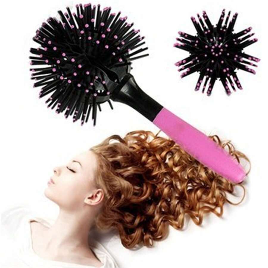 1pc 3D Bomb Curl Hair Brush Ball Styling Spherical Massage Comb ...