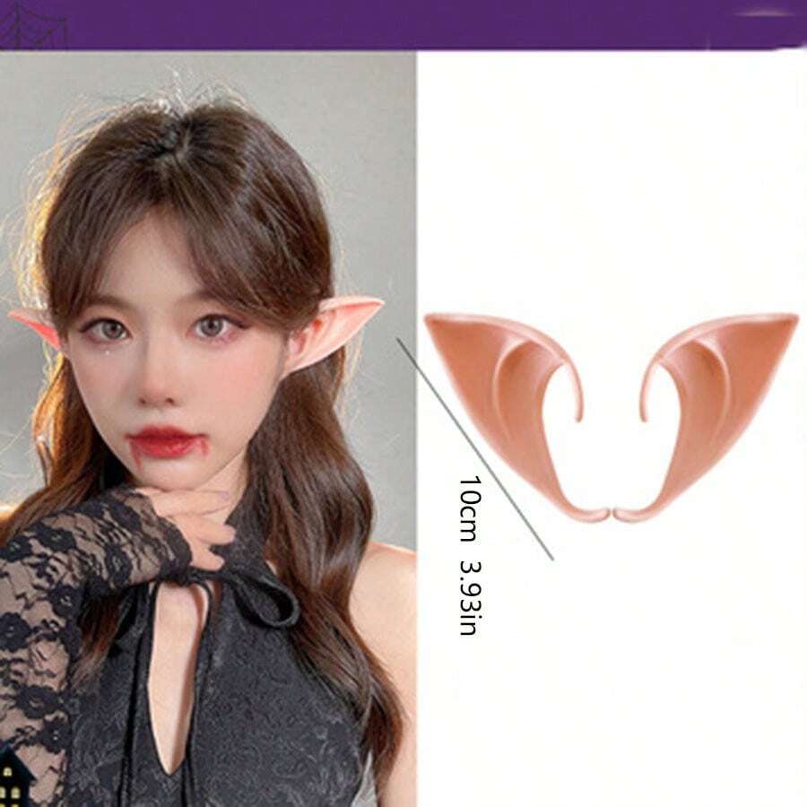 1pair Elf Makeup Ear Prosthetic Latex Glow-in-the-dark Fake Ear For ...