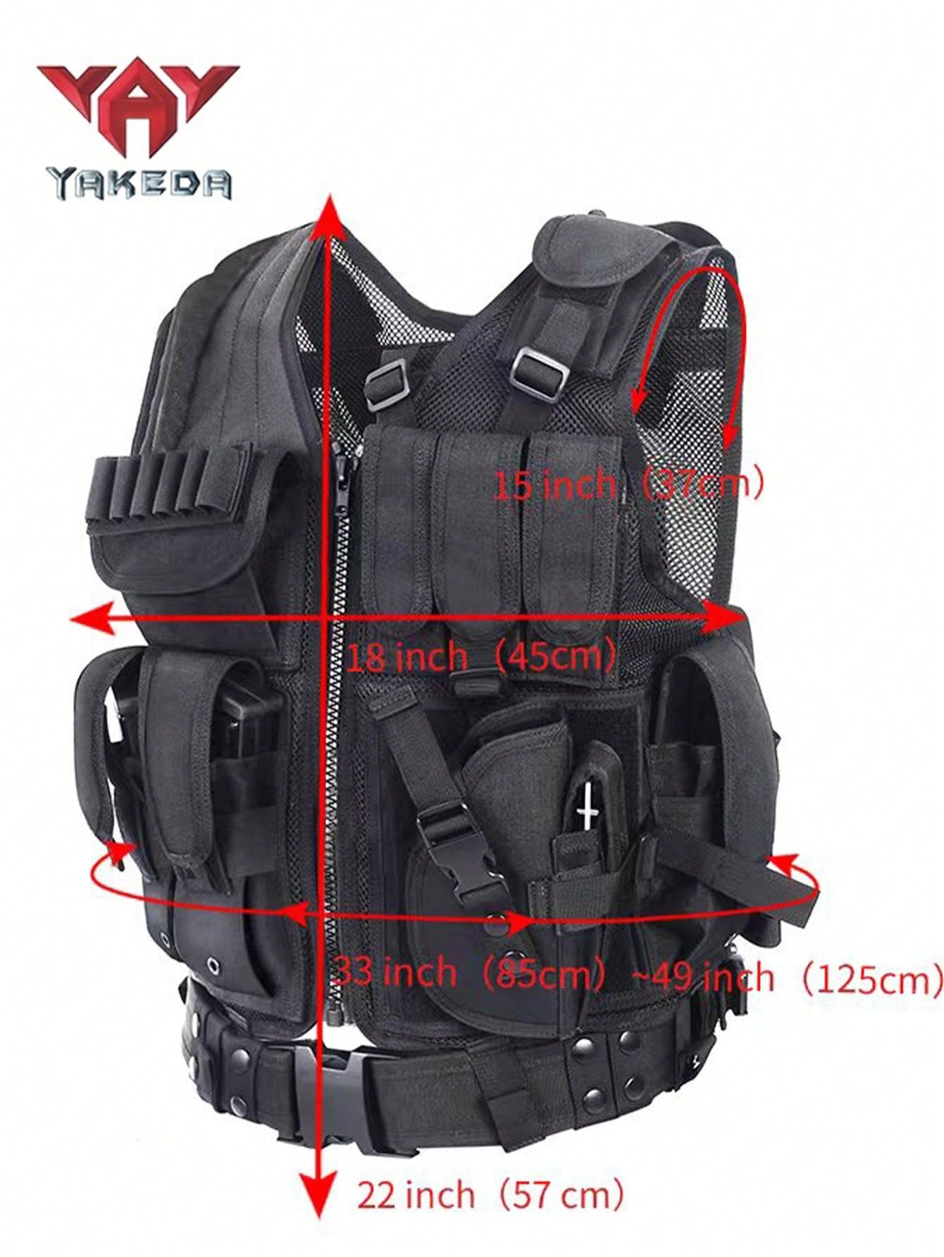 Black Breathable Mesh Tactical Vest For Multipurpose Use | SHEIN EUQS