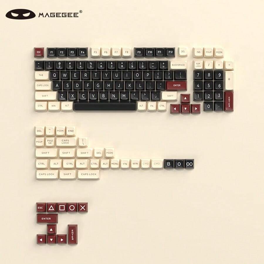 MageGee PBT Glossy Keycaps 150 Keys Color Blocking Customized ASA ...