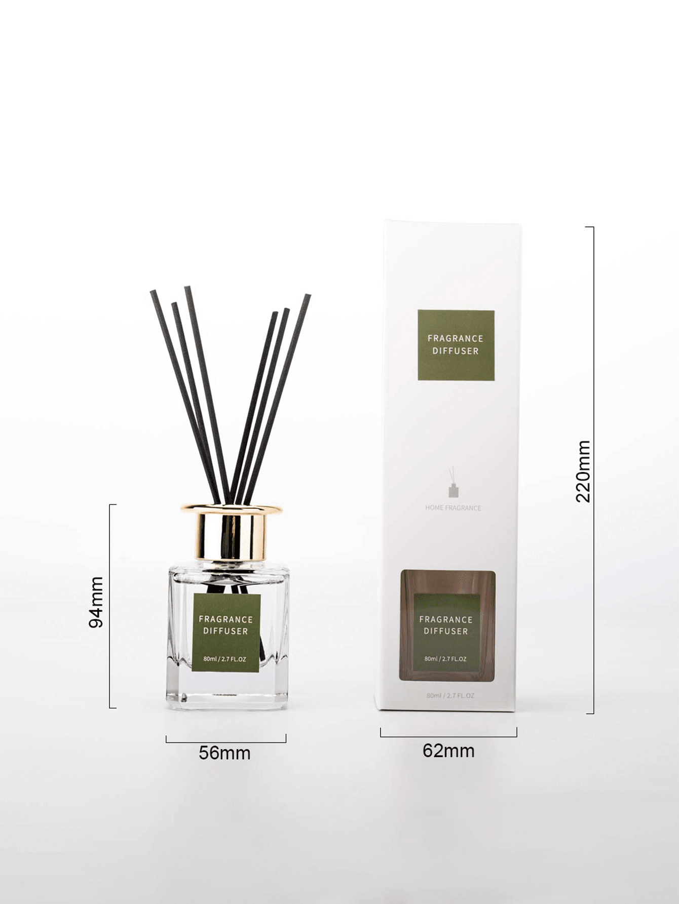 80ml Square Transparent Glass Bottle Nordic Style Rattan Reed Aroma Oil Diffuser For Indoor Long ...