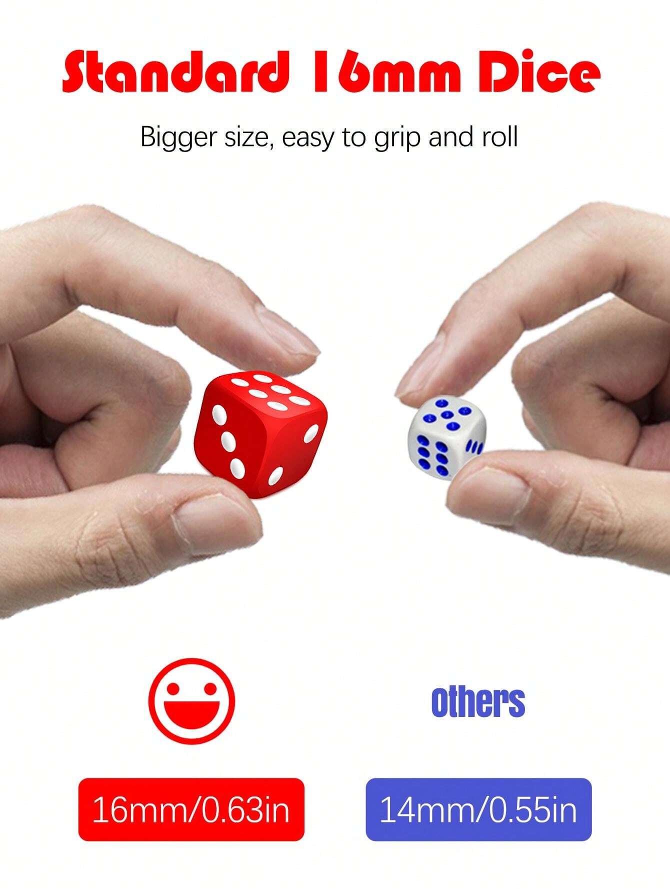 Set Of 100 16mm 6-sided Dice, 10 Colors Standard Gaming Dice, Board ...