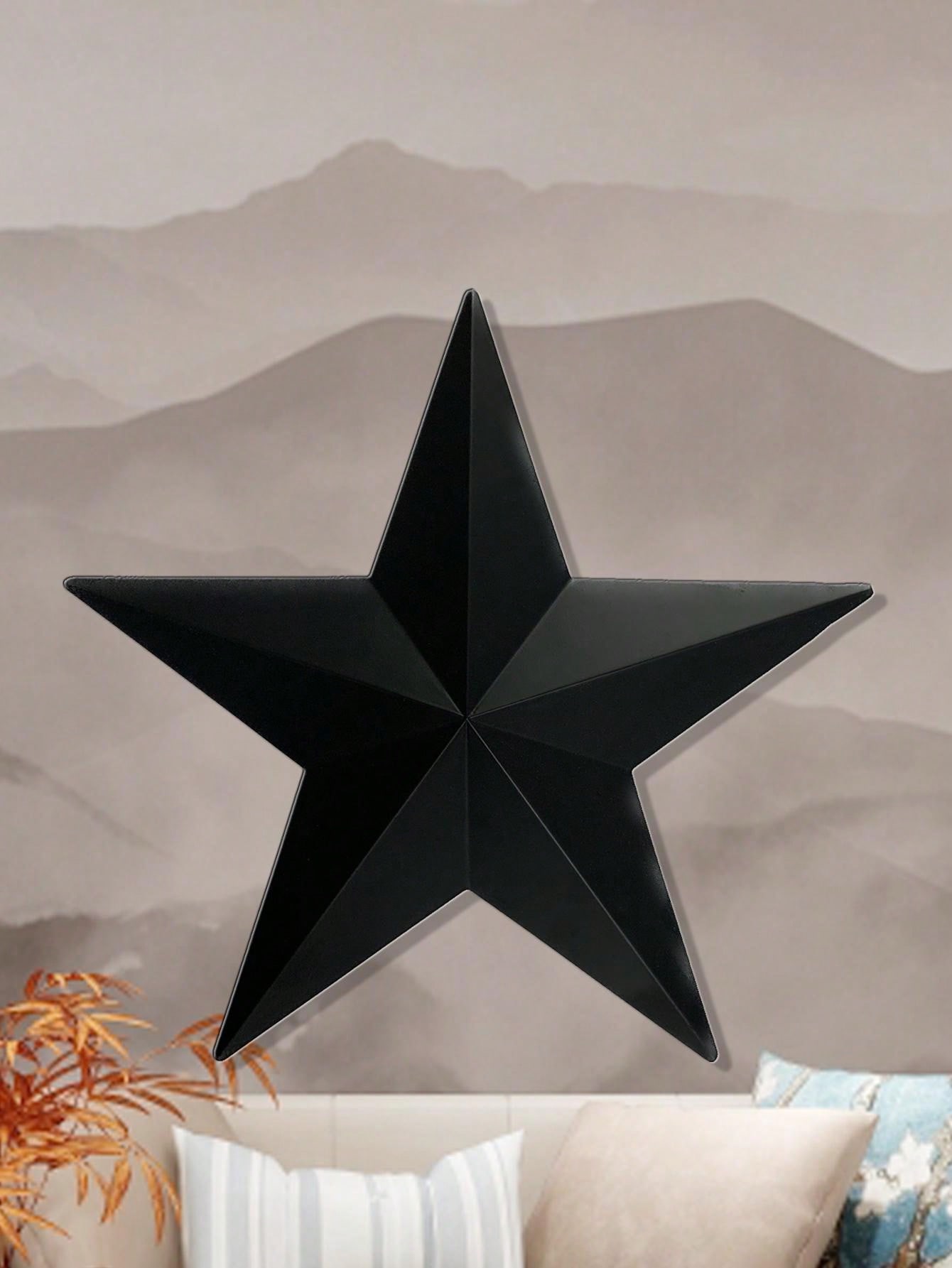 1pc Star Shape Metal Wall Decor, Geometric Sculpture, Vintage Iron, 3d ...