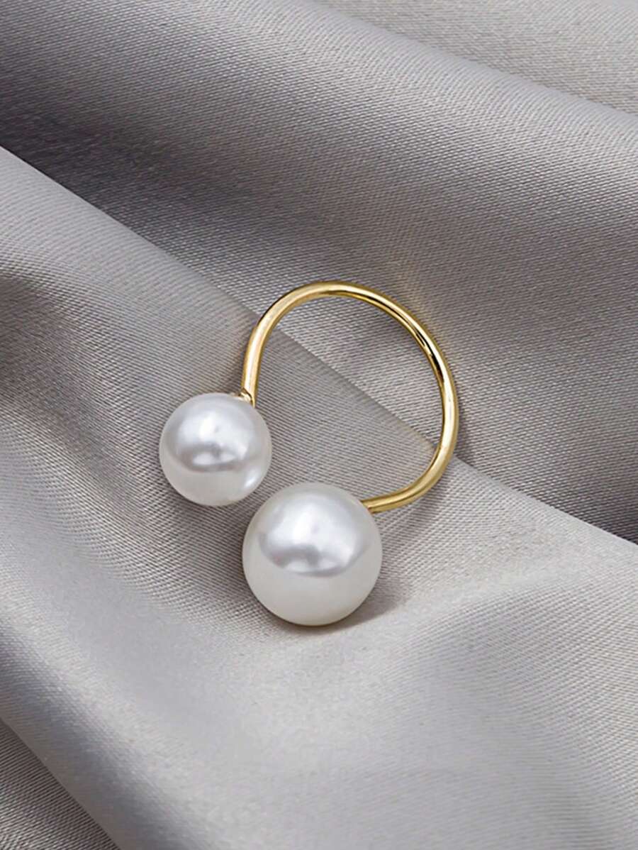 1pc Ins Style Simple & Openable Faux Pearl Ring For Women | SHEIN