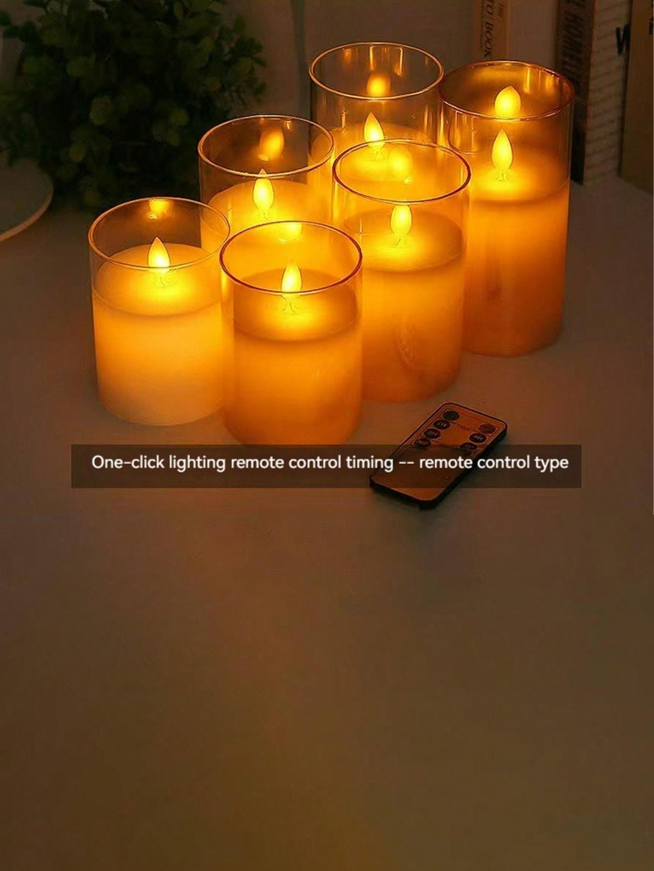 flameless candle, flashing LED columnar wax candle, electronic candle ...