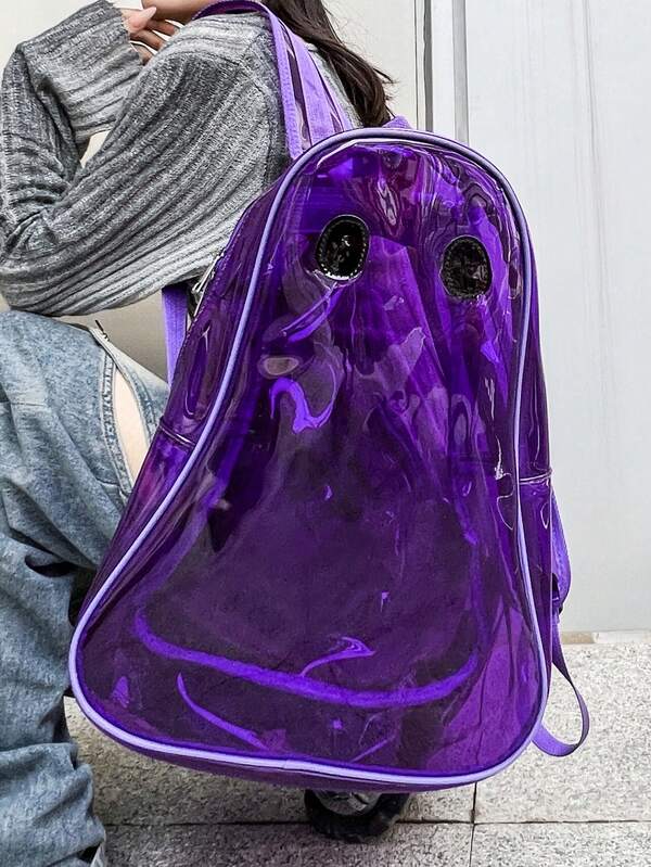 Purple niche design backpack ugly cute ghost little ghost big capacity ...