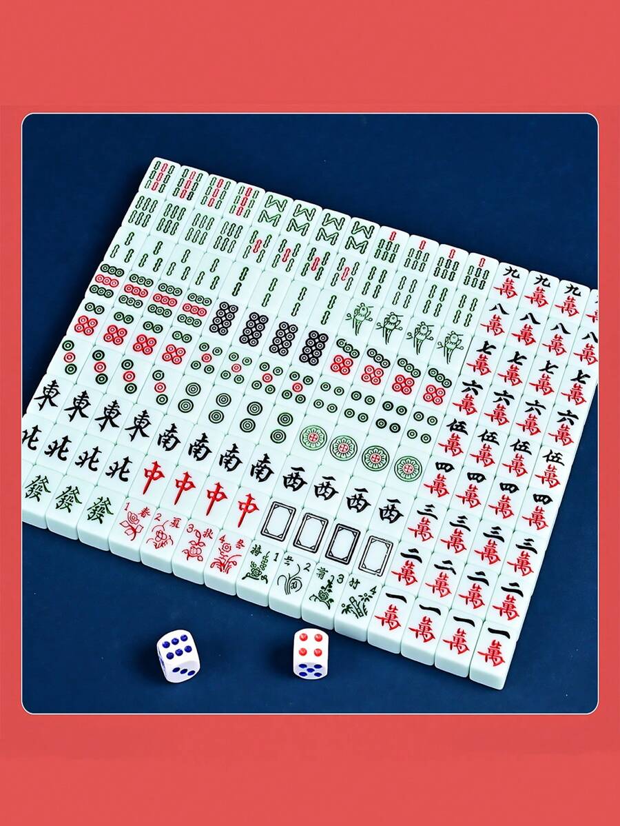 A portable deck of mahjong outdoor travel party type hand rubbed ...