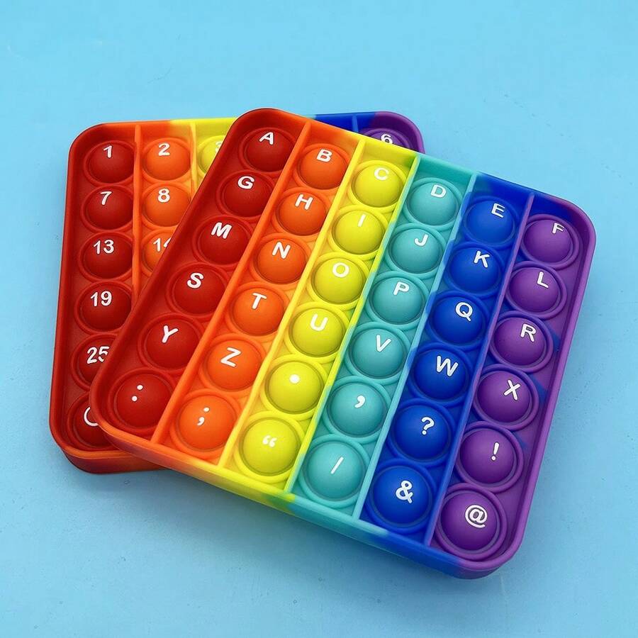 1pc Front Letters Back Numbers 2 In 1 Pop Fidget Toys, Push Its Bubble ...