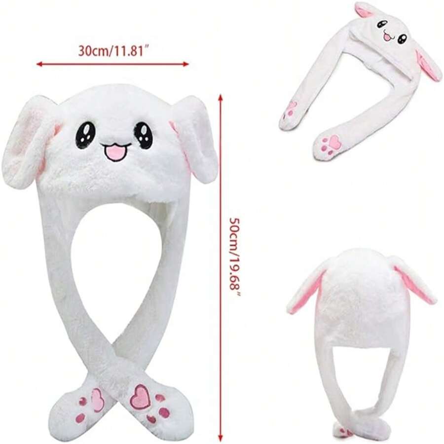 LED Glowing Ear Moving Hat Cute Bunny Hat Ear Jumping Hat Funny Animal ...