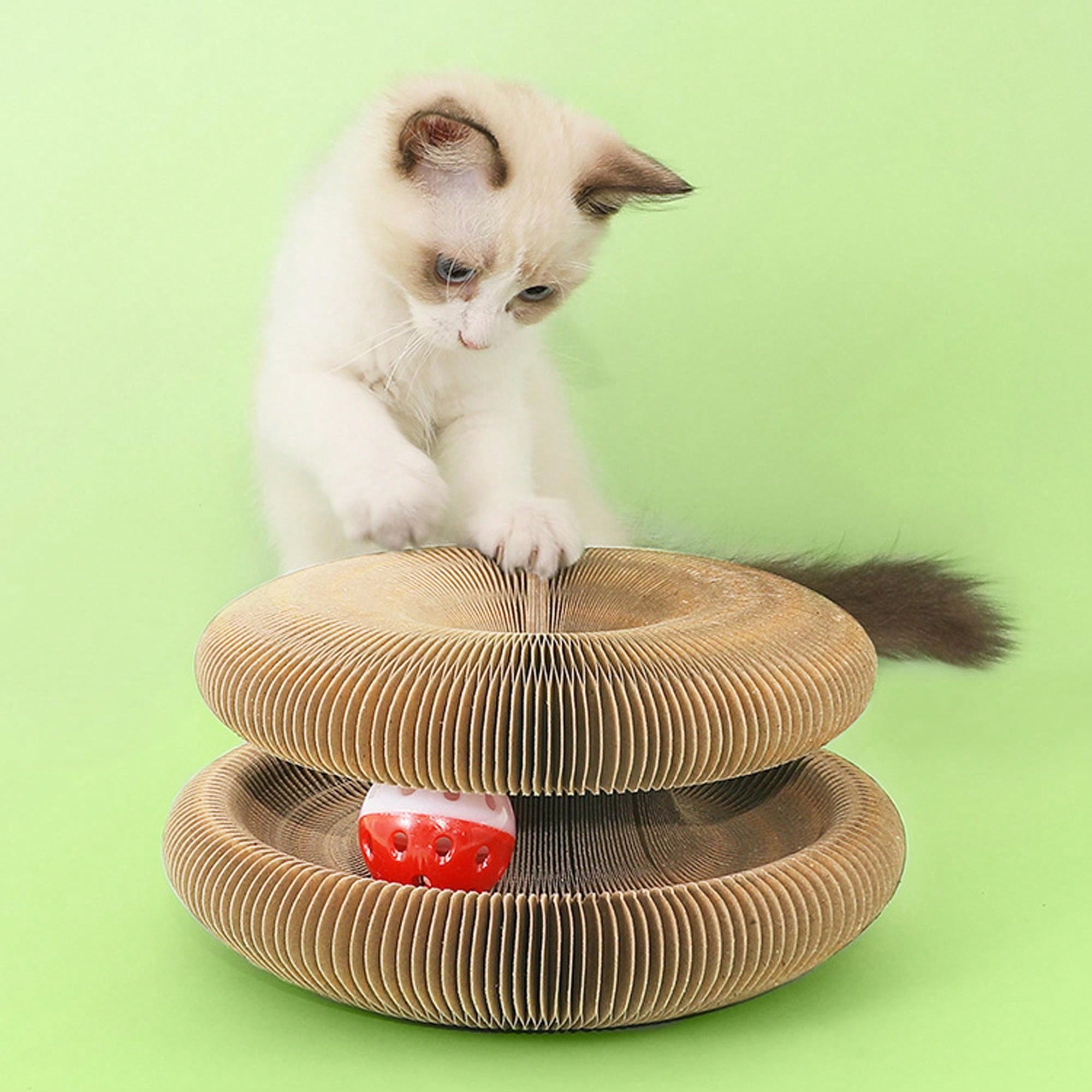 Magic Accordion Cat Scratcher, Foldable And Shapeshifting Corrugated ...