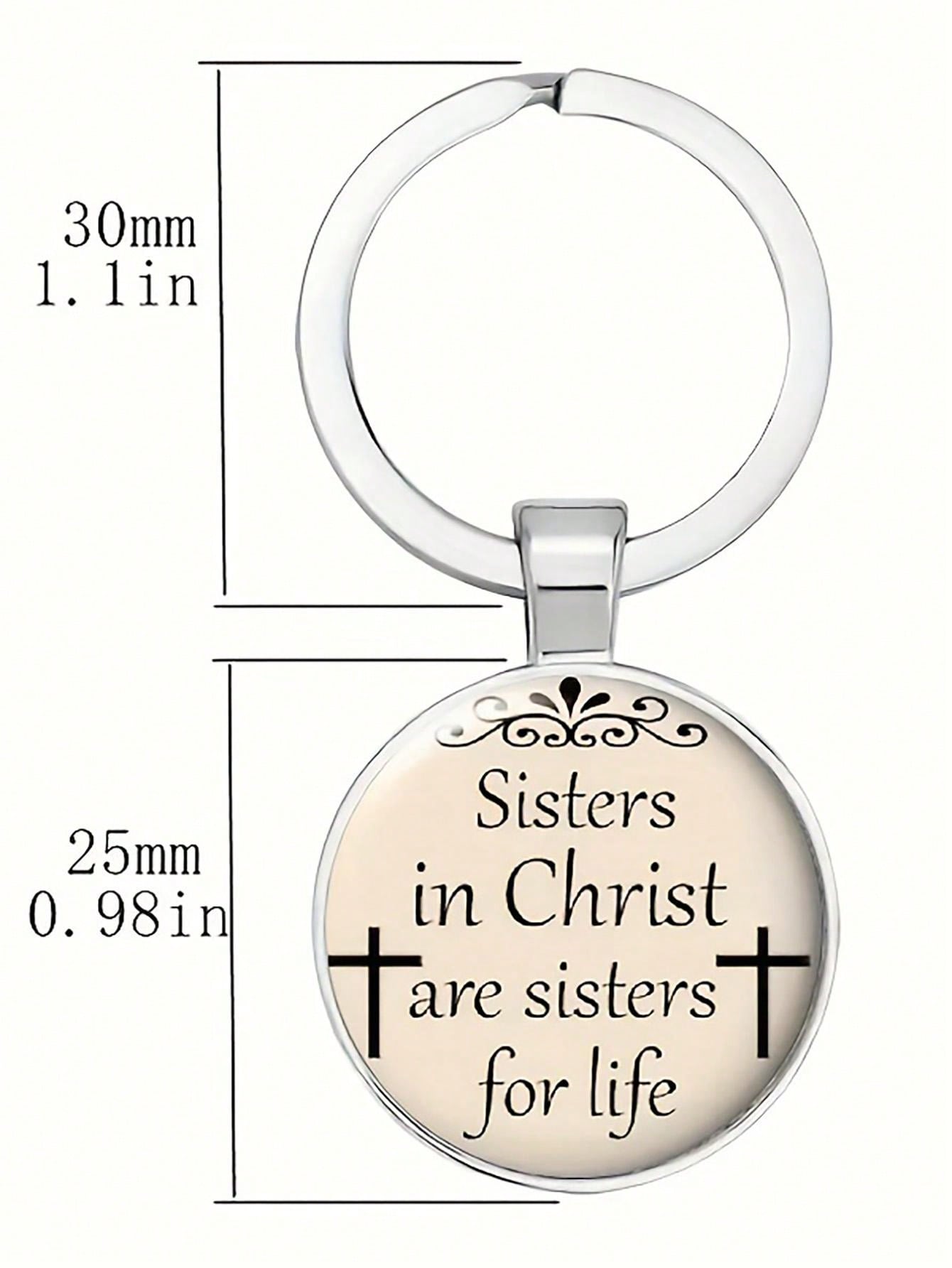 Sisters In Christ Are Sisters In Life Keychain Christian Key Ring ...