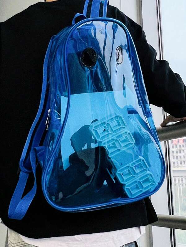 Blue niche design backpack ugly cute ghost little ghost big capacity ...