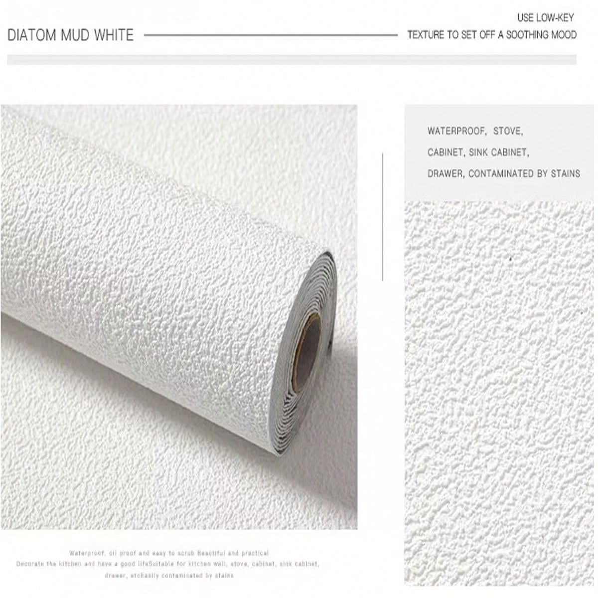 1 Roll 394'' X 20 Inch 3D Peel And Stick Wallpaper, White Self-Adhesive ...