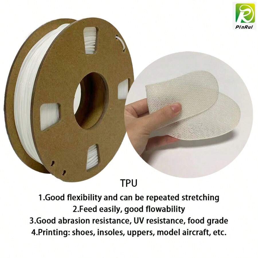 PINRUI 3D TPU Filament 1.75mm, TPU Flexible Filament 95A, Soft TPU 3D ...