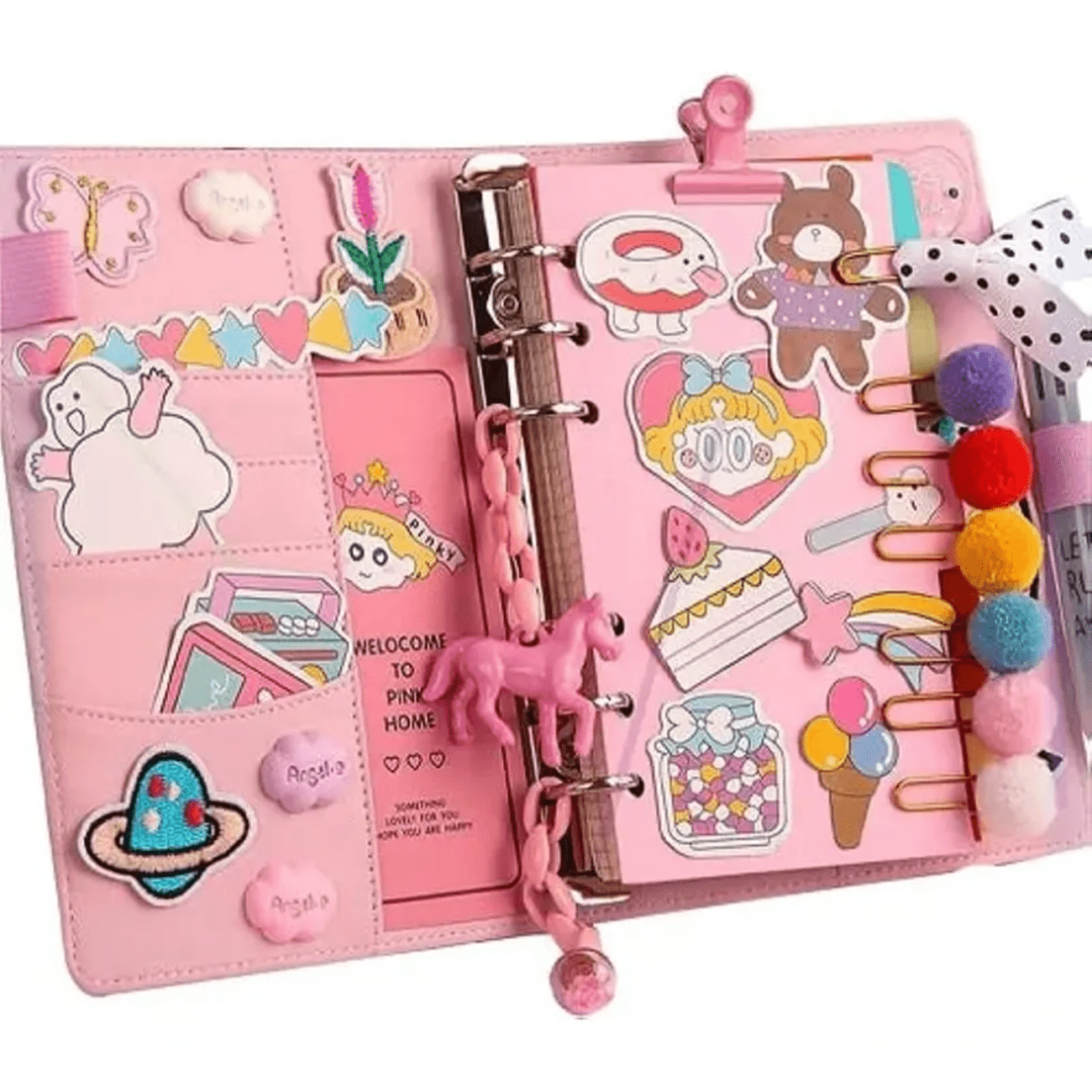 1PC DIY Lined Journal Sketchbook Pocket Planner Girls Diary Cute ...