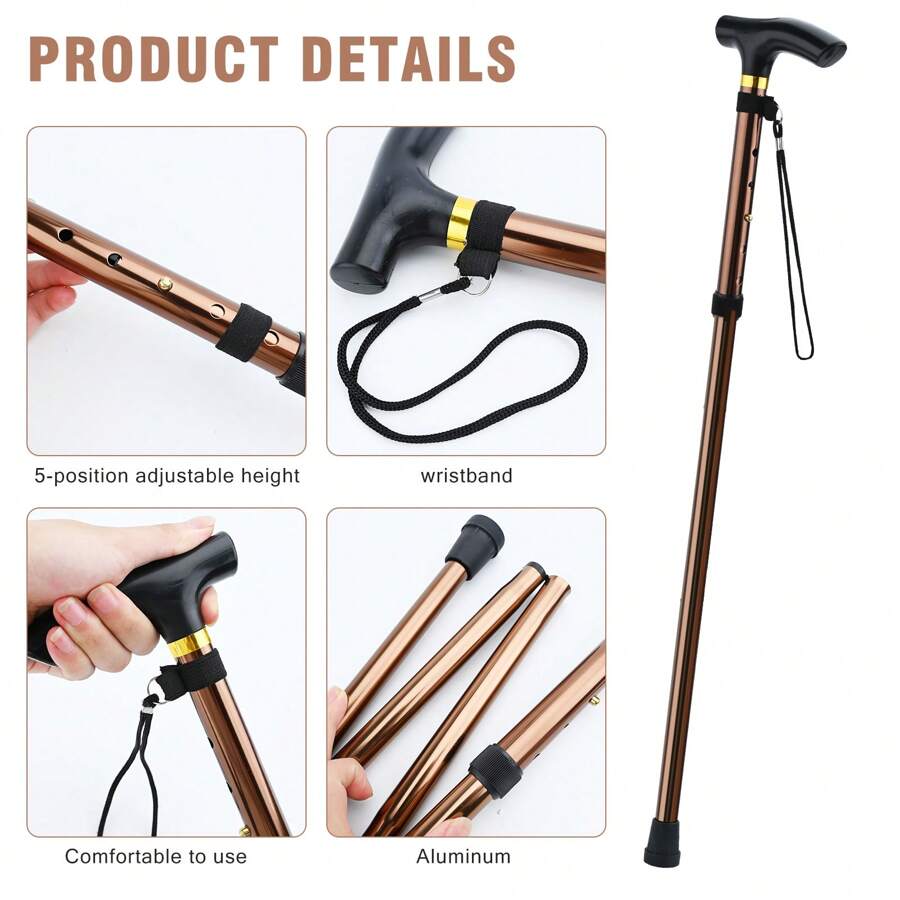 Walking Stick, Folding Extendable Walking Cane, Lightweight Flexible ...