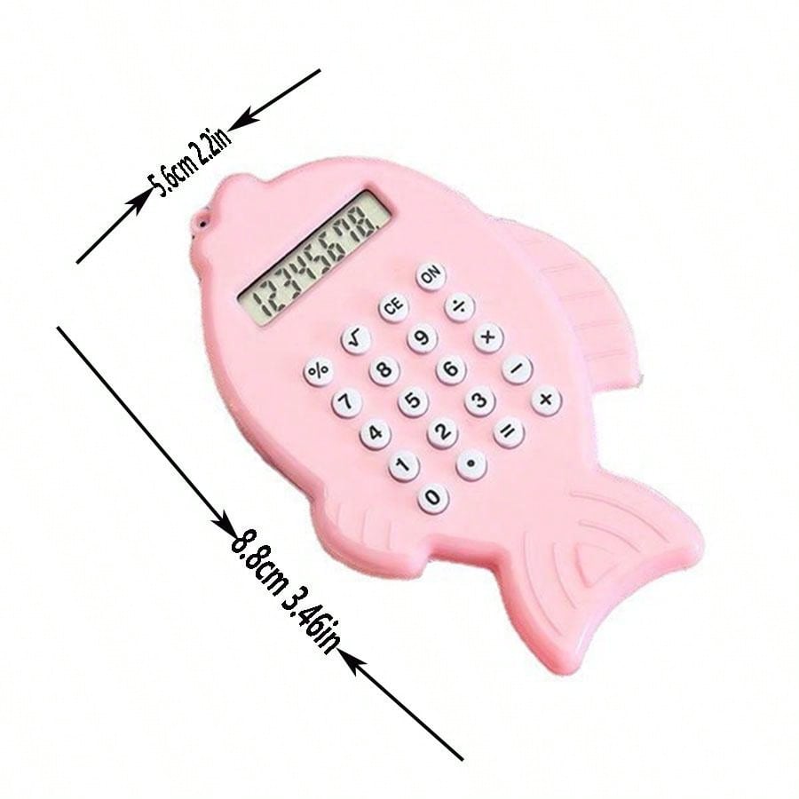 Cute Cartoon Mini Calculator Macaroon Color Fish Shaped Portable Small ...